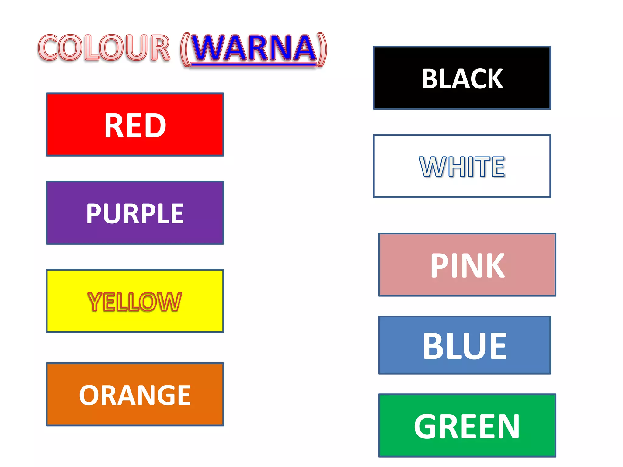 'Colour' mengenal warna dalam bahasa Inggris untuk anak-anak | PPTX