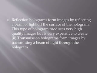Hologram | PPTX | 3-D Graphics | Computer Software and Applications