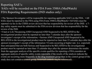 Clinical research : Drug regulatory affairs and Pharmacovigilance. | PPTX