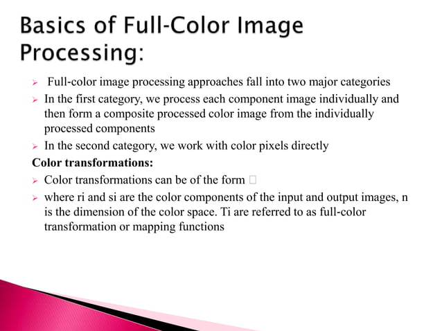 Color Image Processing | PPTX | Photo Editing Software | Computer Software and Applications
