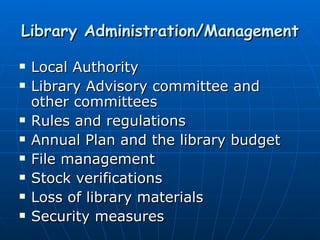 Development of Public Library Services | PPT