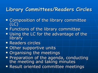 Development of Public Library Services | PPT