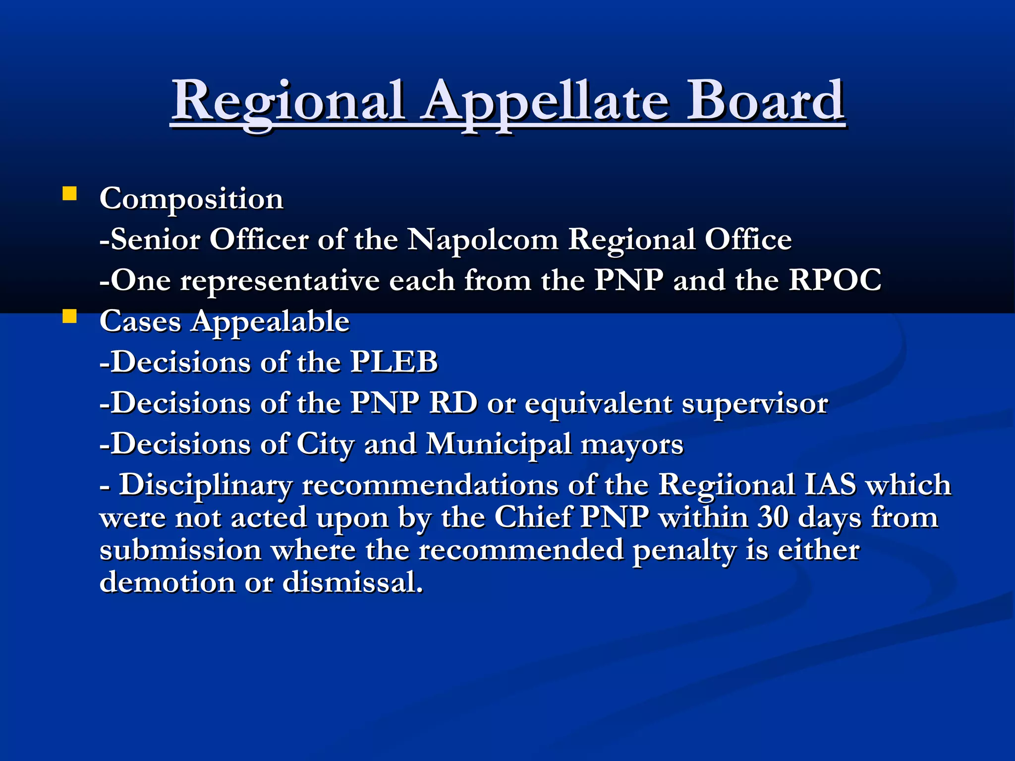 Presentation1 disciplinary proceedings pnp | PPT