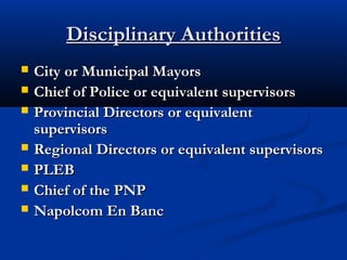 Presentation1 disciplinary proceedings pnp | PPT