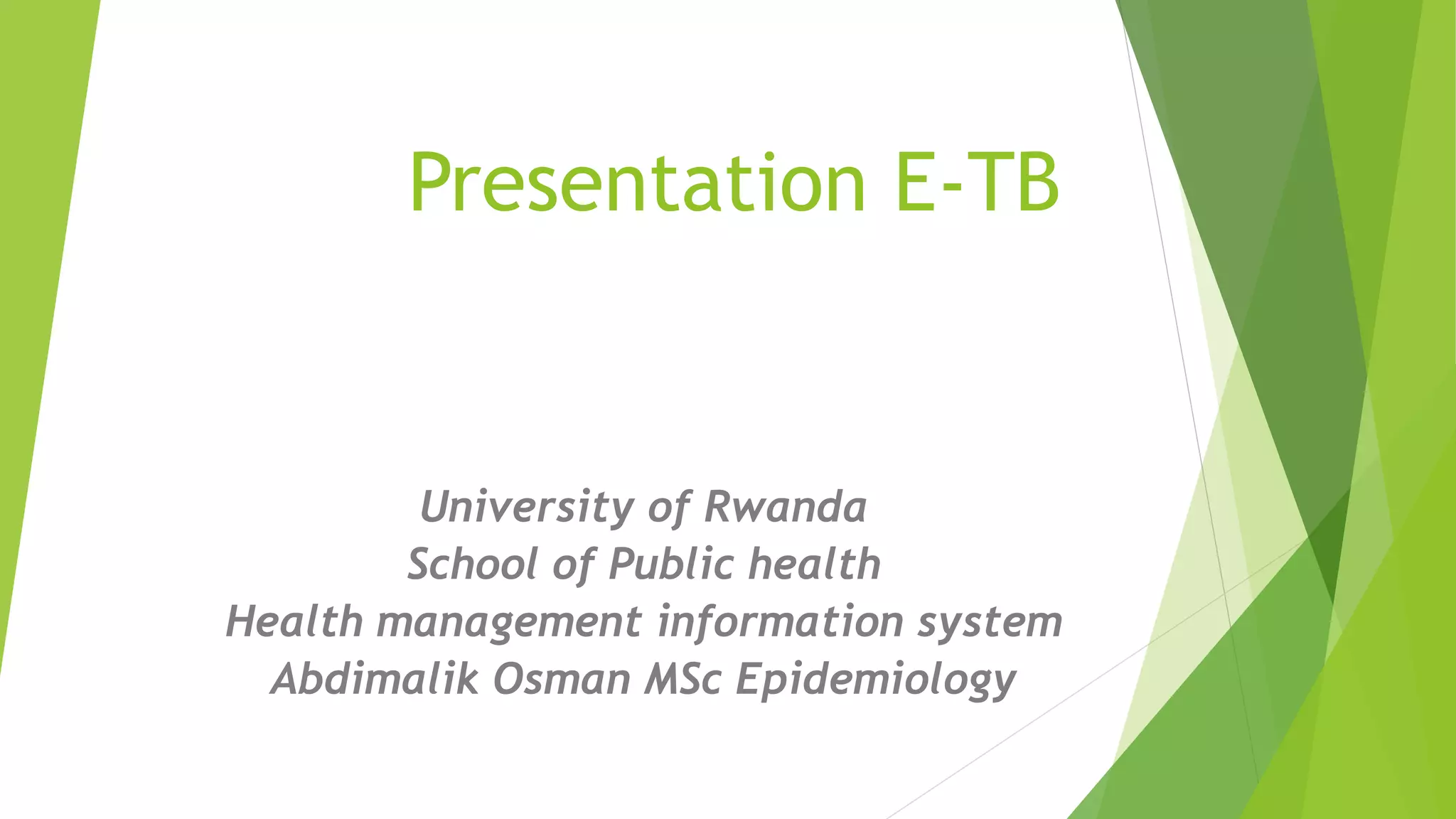 Presentation e-TB Manager | PPT