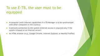 Presentation e-TB Manager | PPT