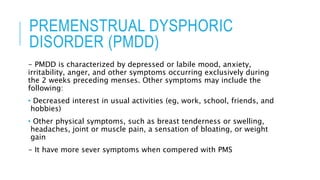 Menstruation disorders and treatment | PPTX