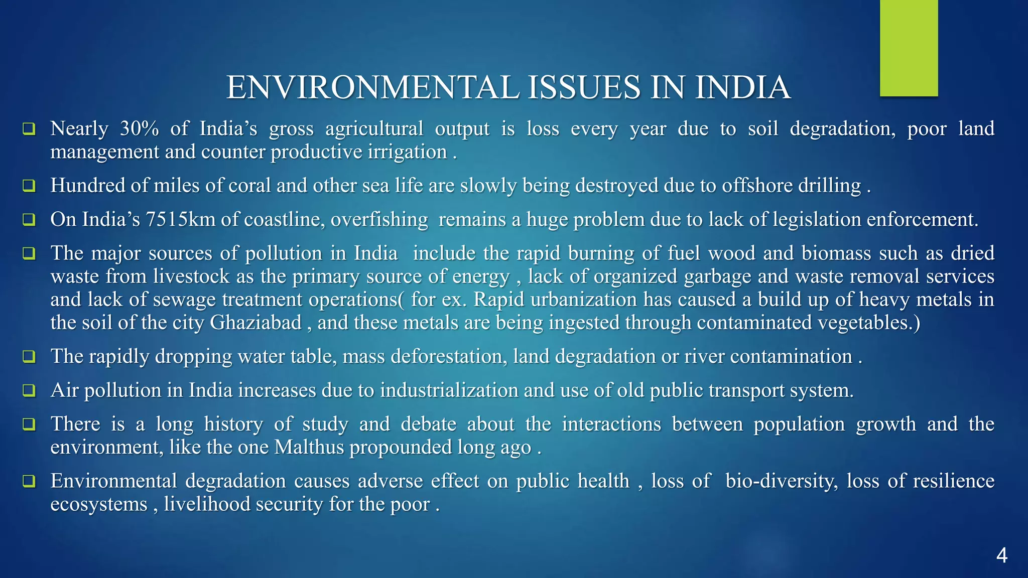 Enviromental issue in india | PPTX