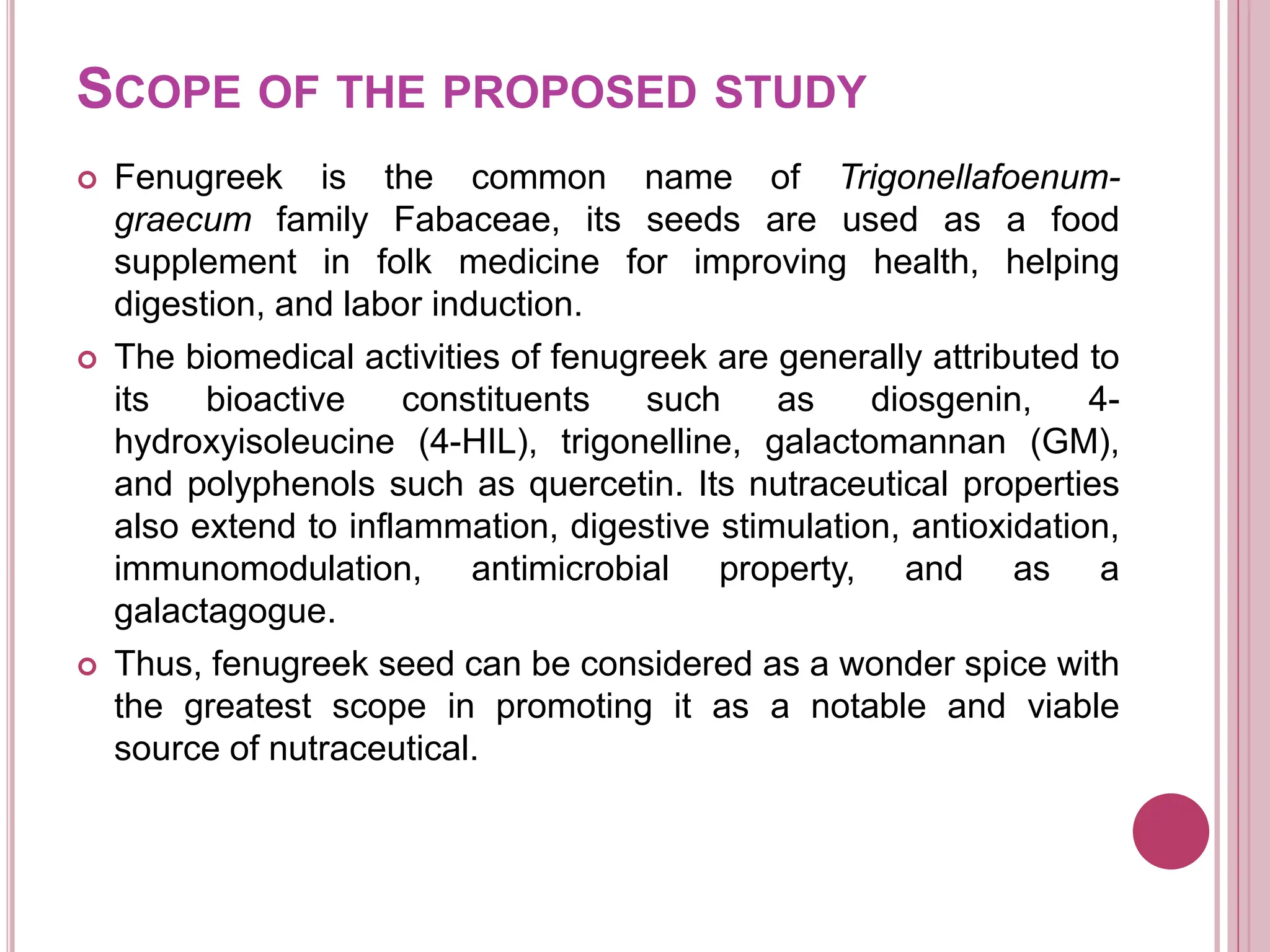 Presentation1 for fenufreek synopsis.ppt