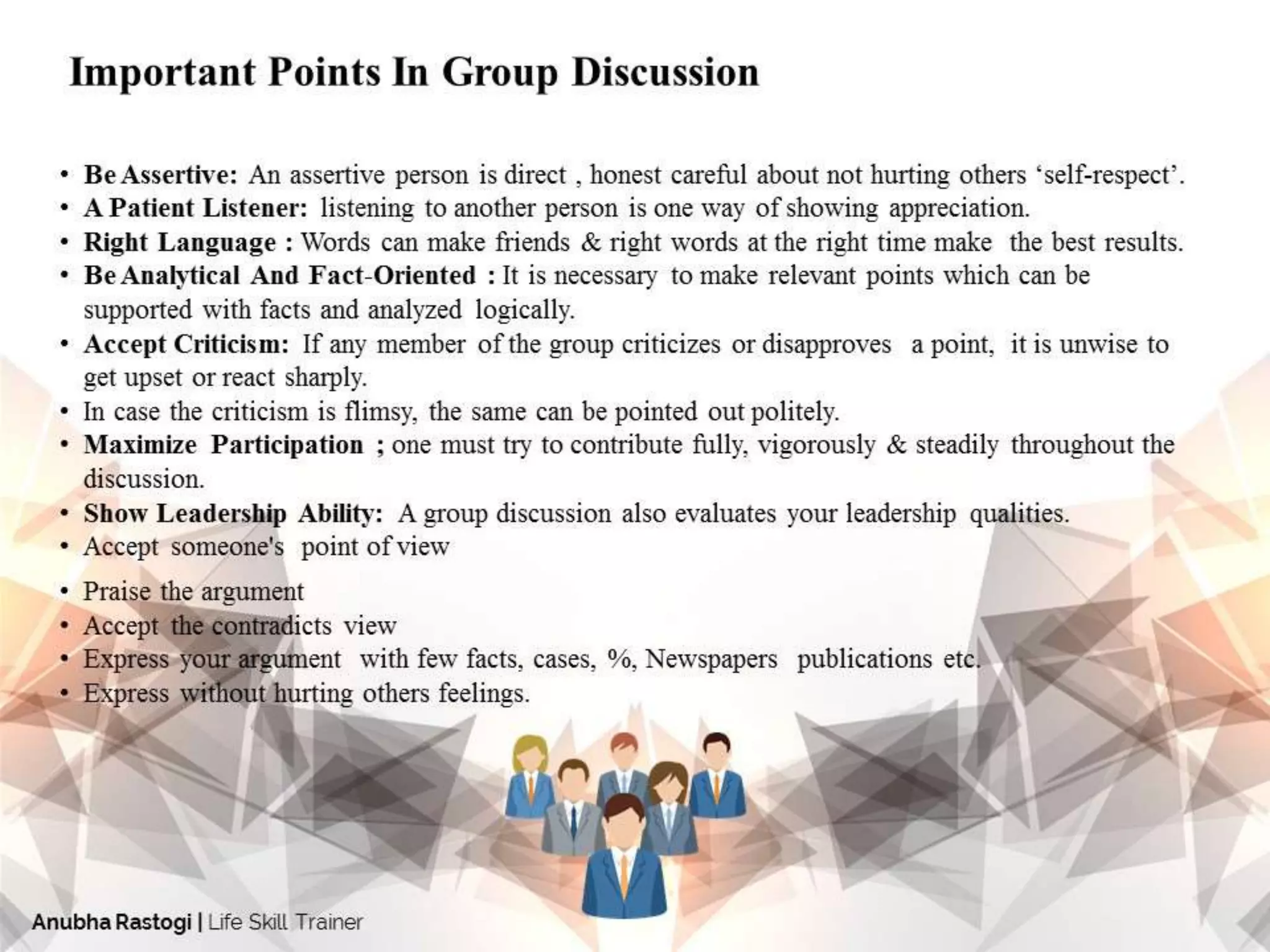 The art of effective Group Discussion | PPT