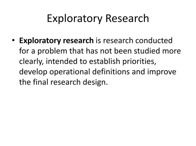 Exploratory Research and Qualitative Analysis | PPT