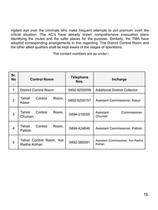 FLOOD CONTINGENCY PLAN 2011 | PDF