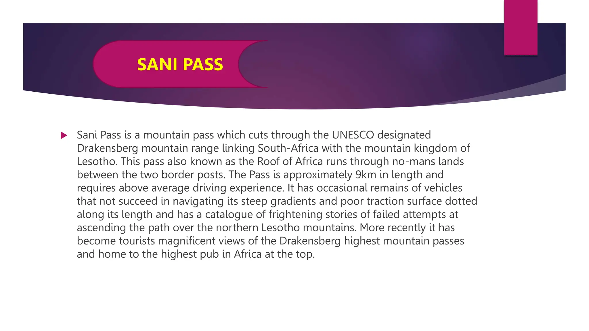 Tourism attraction in Lesotho Katse dam | PPTX