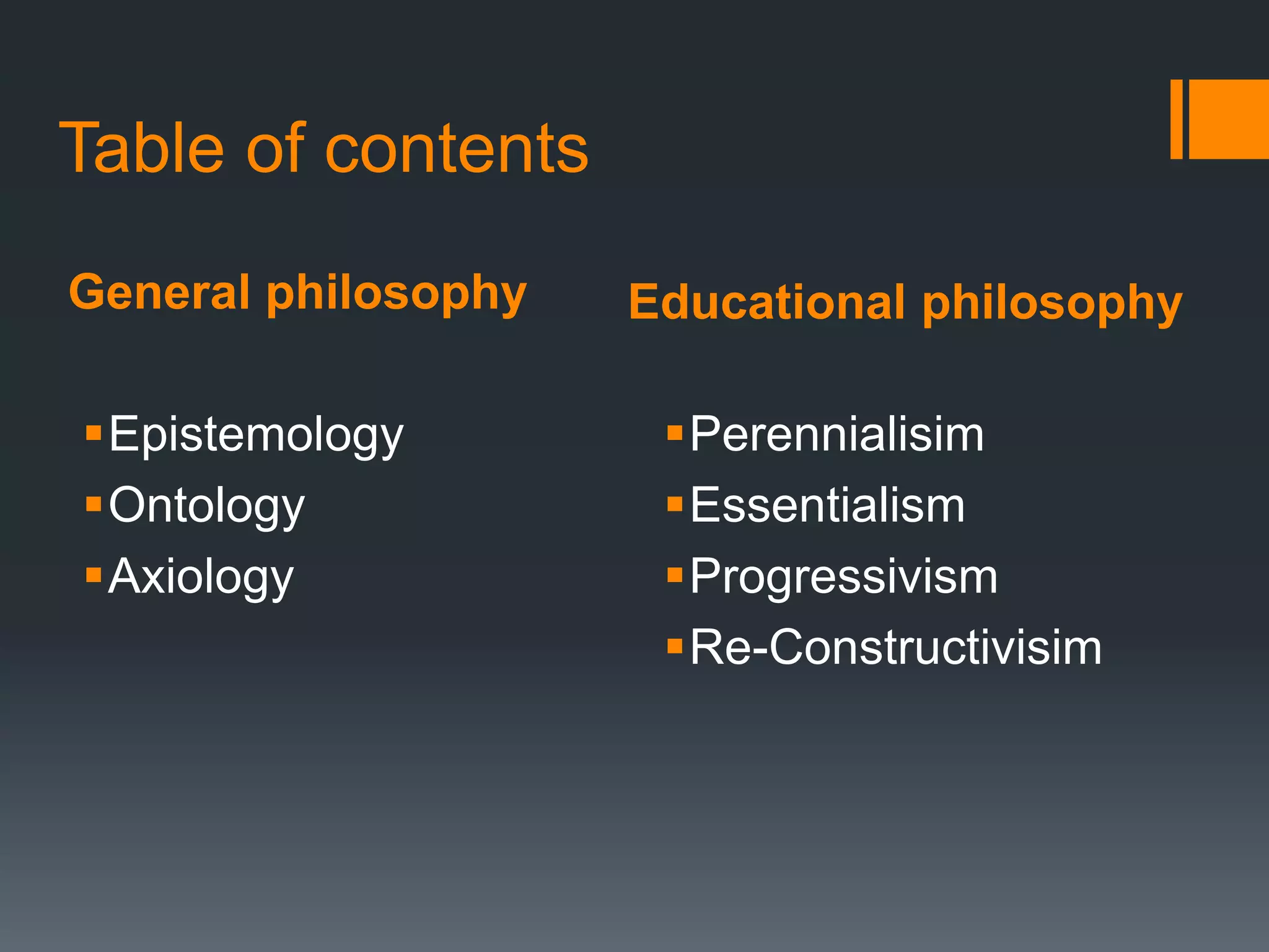 General and educational philosophy thought | PPTX
