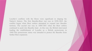 History events in Lesotho before and after independence | PPTX