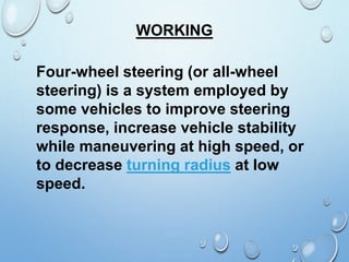 Four wheel steering mechanism | PPTX