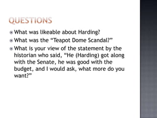 Presentation1 harding and_coolidge | PPT