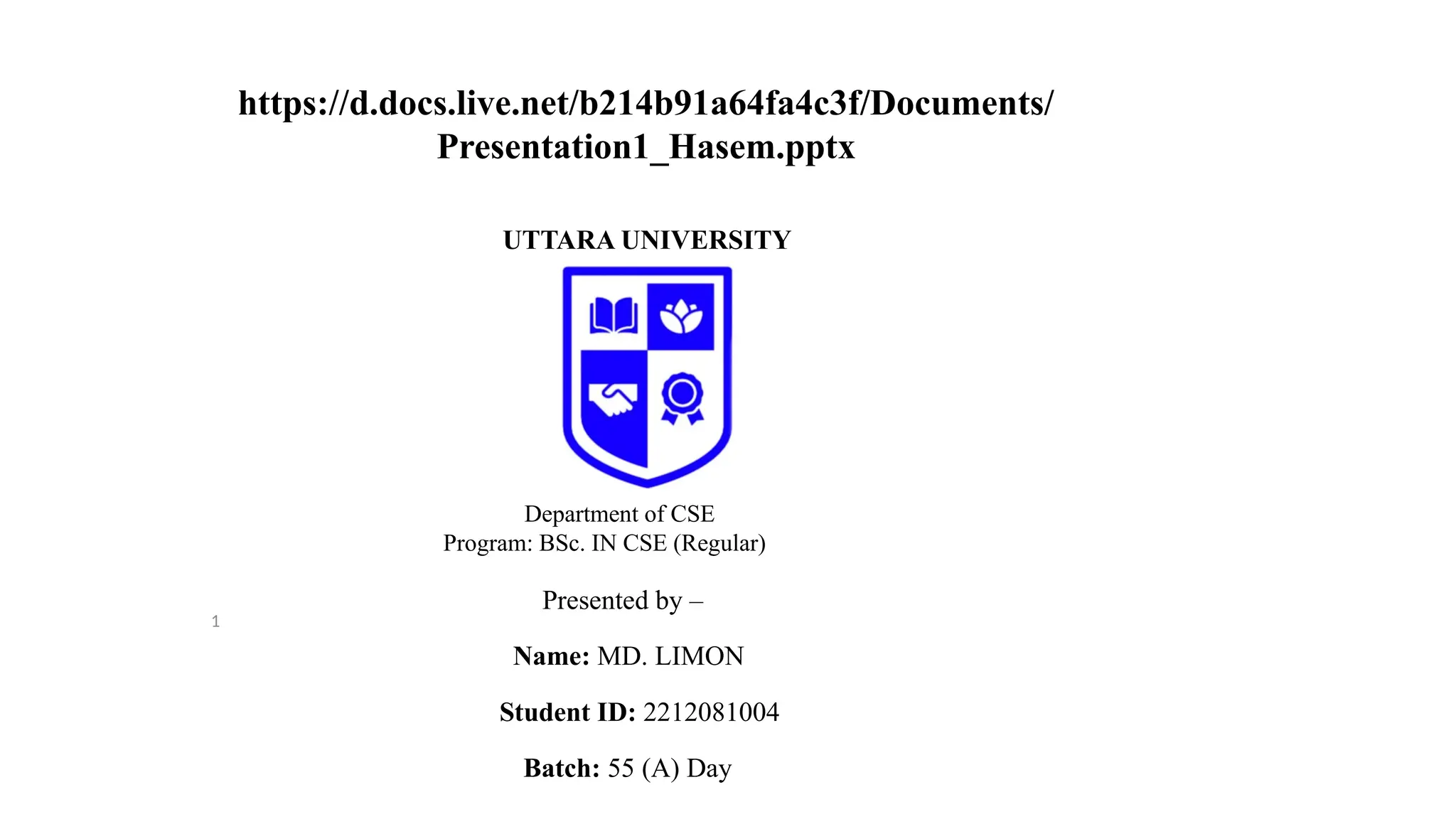Presentation Cover page uttra university1_Hasem.pptx