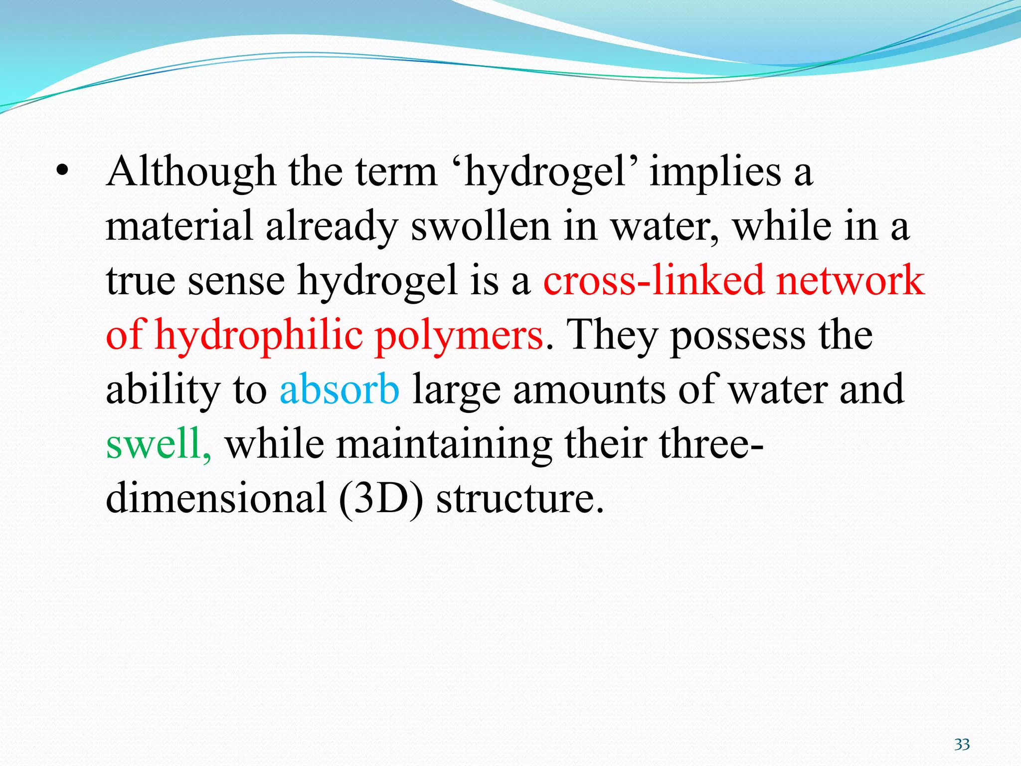 Presentation: Hydrogel | PPTX