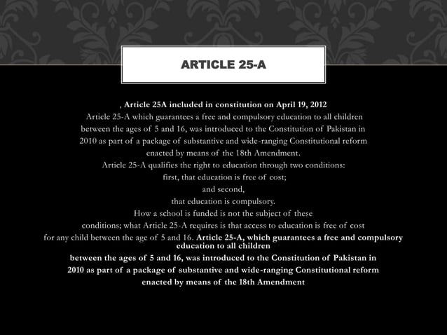 ARTICLE 25-A & 18 AMENDMENT | PPT