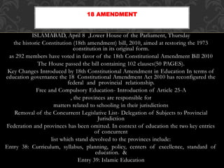 ARTICLE 25-A & 18 AMENDMENT | PPT