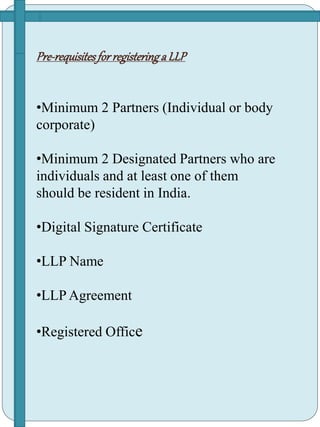 formation of llp | PPTX | Legal Services Industry | Industries