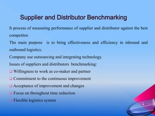 logistics Performance and Benchmarking | PPTX
