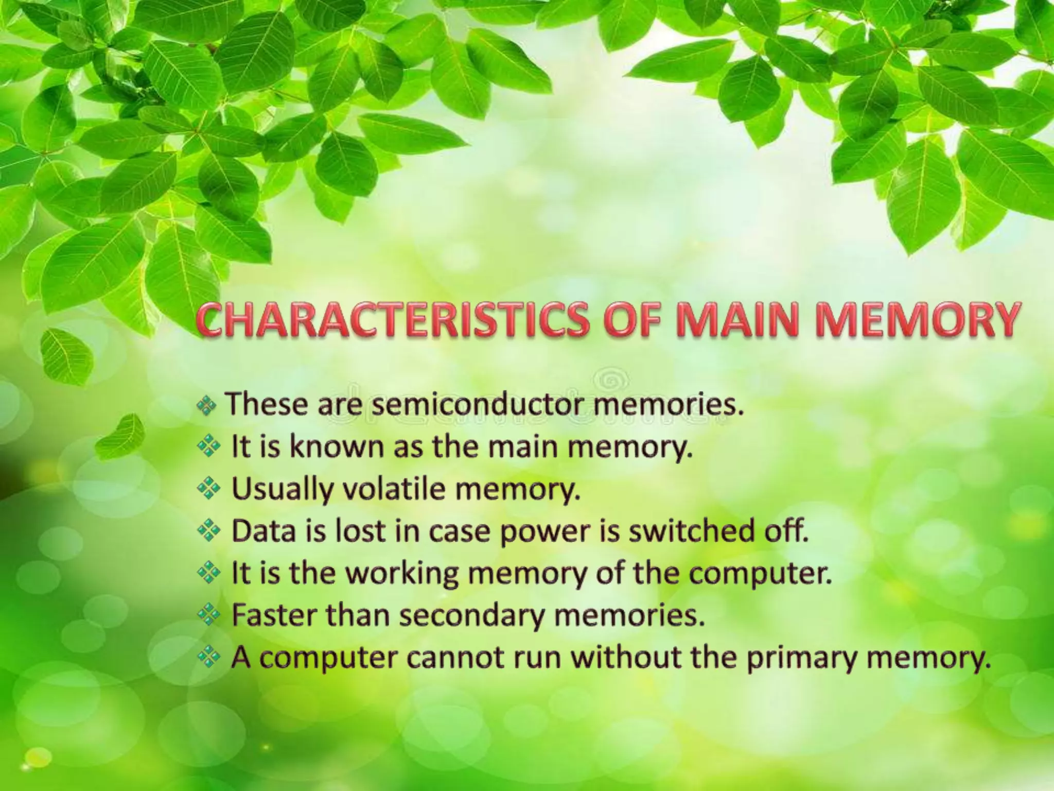 MEMORY OF COMPUTER SYSTEM AND UNITS OF MEMORY | PPTX | Data Storage and Warehousing | Computing