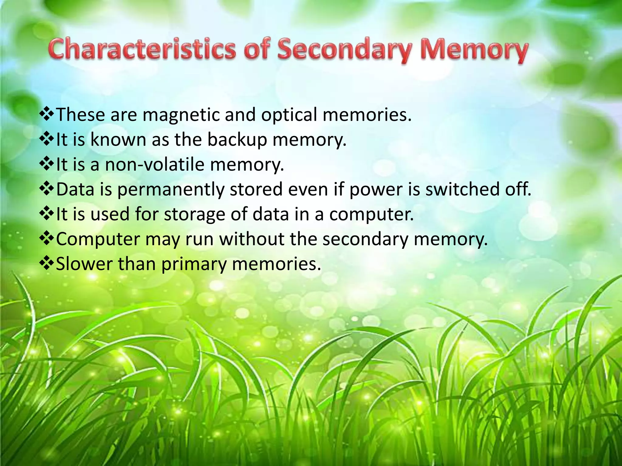 MEMORY OF COMPUTER SYSTEM AND UNITS OF MEMORY | PPTX | Data Storage and Warehousing | Computing