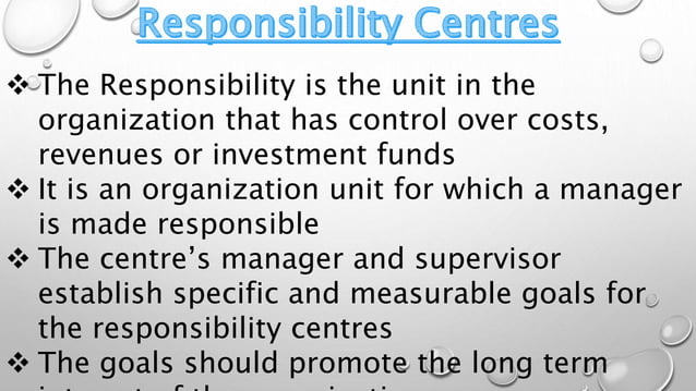 Management Accounting- Responsibility Accounting | PPT