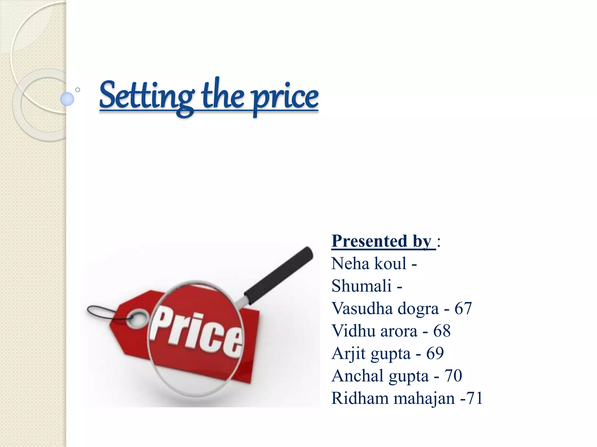 setting of price | PPTX