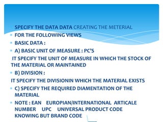 Presentation1 material master data | PPTX