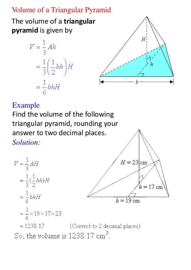 Volume Of A Rectangular Pyramid Formula