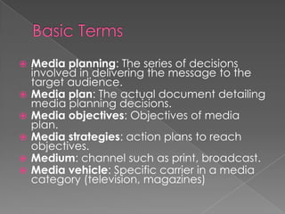 Presentation1 media planning | PPTX | Media Industry | Industries