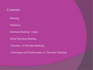 Merchant Banking ppt | PPTX