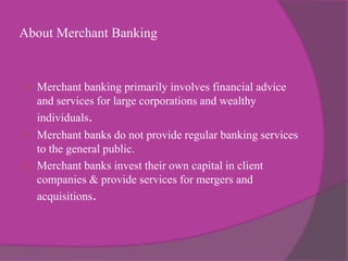 Merchant Banking ppt | PPTX