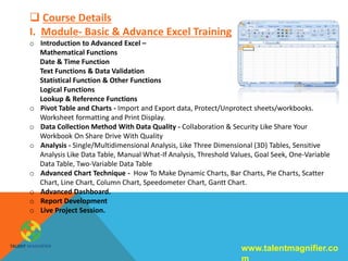 MIS & Data Analysis in Excel & Access Training Classes in Delhi NCR | PPT