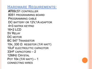 password based door locking system using 8051 | PPTX