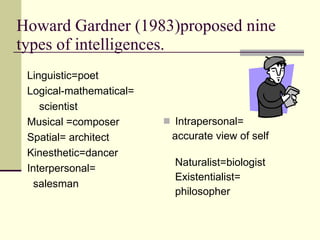 Presentation1 multiple intelligences | PPT