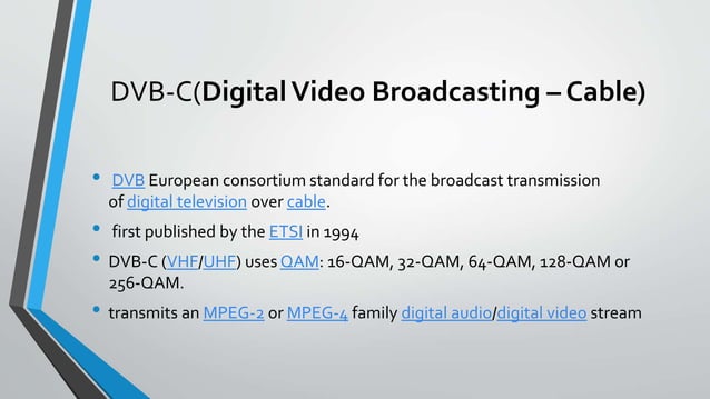 Digital Video Broadcasting (DVB) | PPTX | Digital Audio | Computer ...