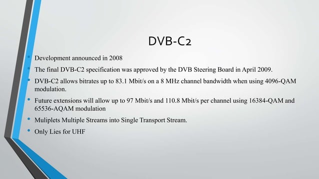 Digital Video Broadcasting (DVB) | PPTX | Digital Audio | Computer ...