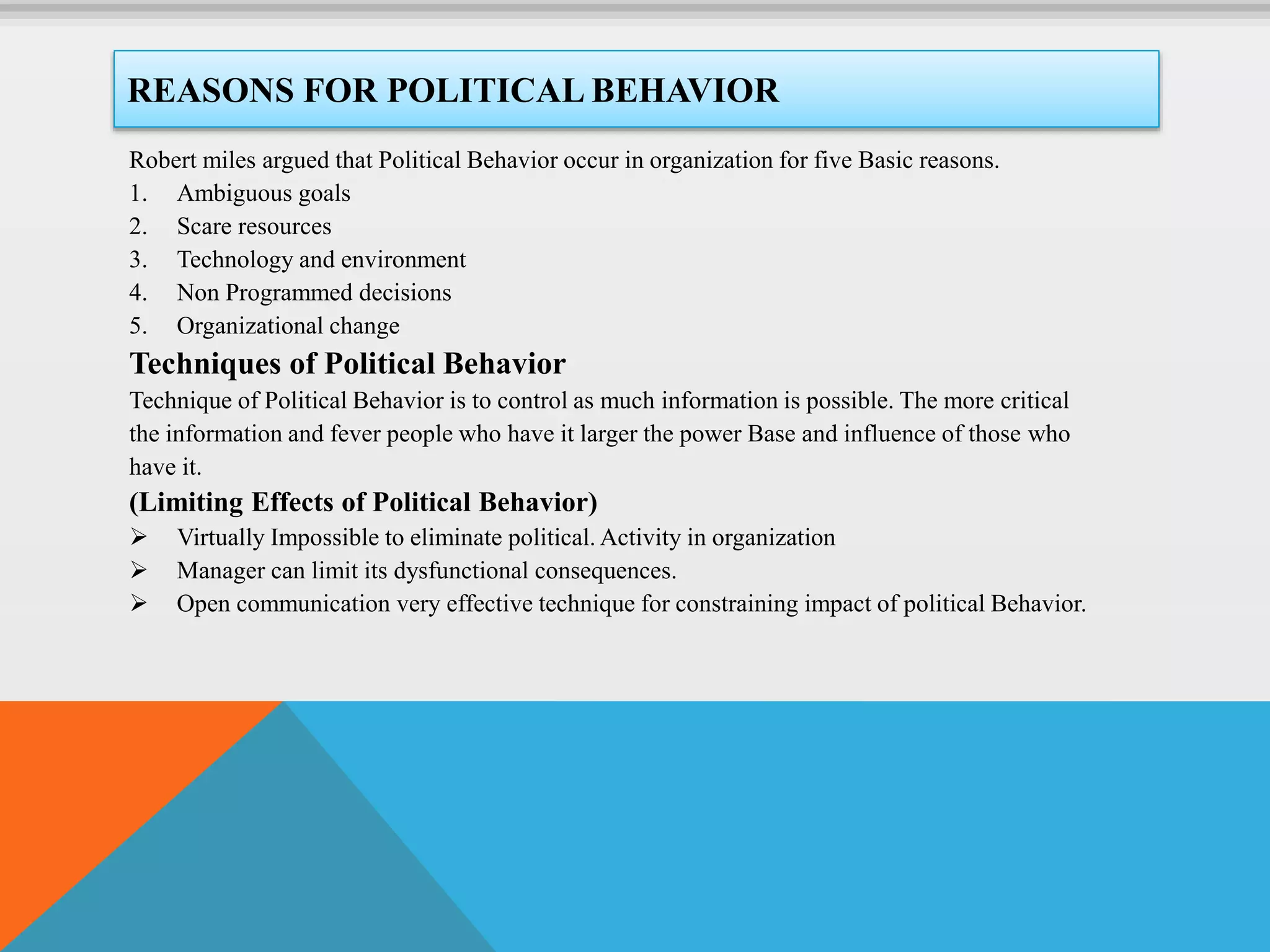 Power,Politics and Conflict Organizational behaviour | PPTX