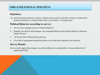 Power,Politics and Conflict Organizational behaviour | PPTX
