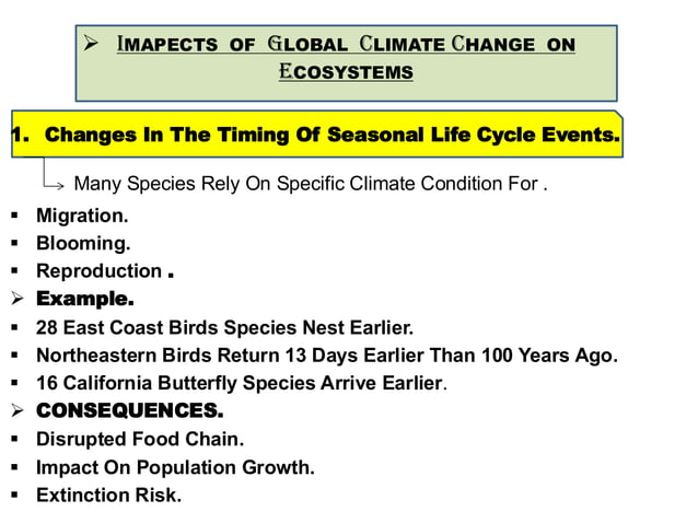 Presentation is about ECOSYSTEM AND CLIMATE CHANGE | PPT