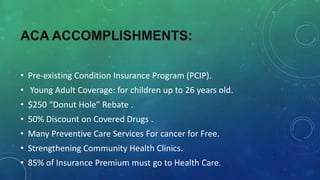 Obama Care And Its Impacts | PPTX