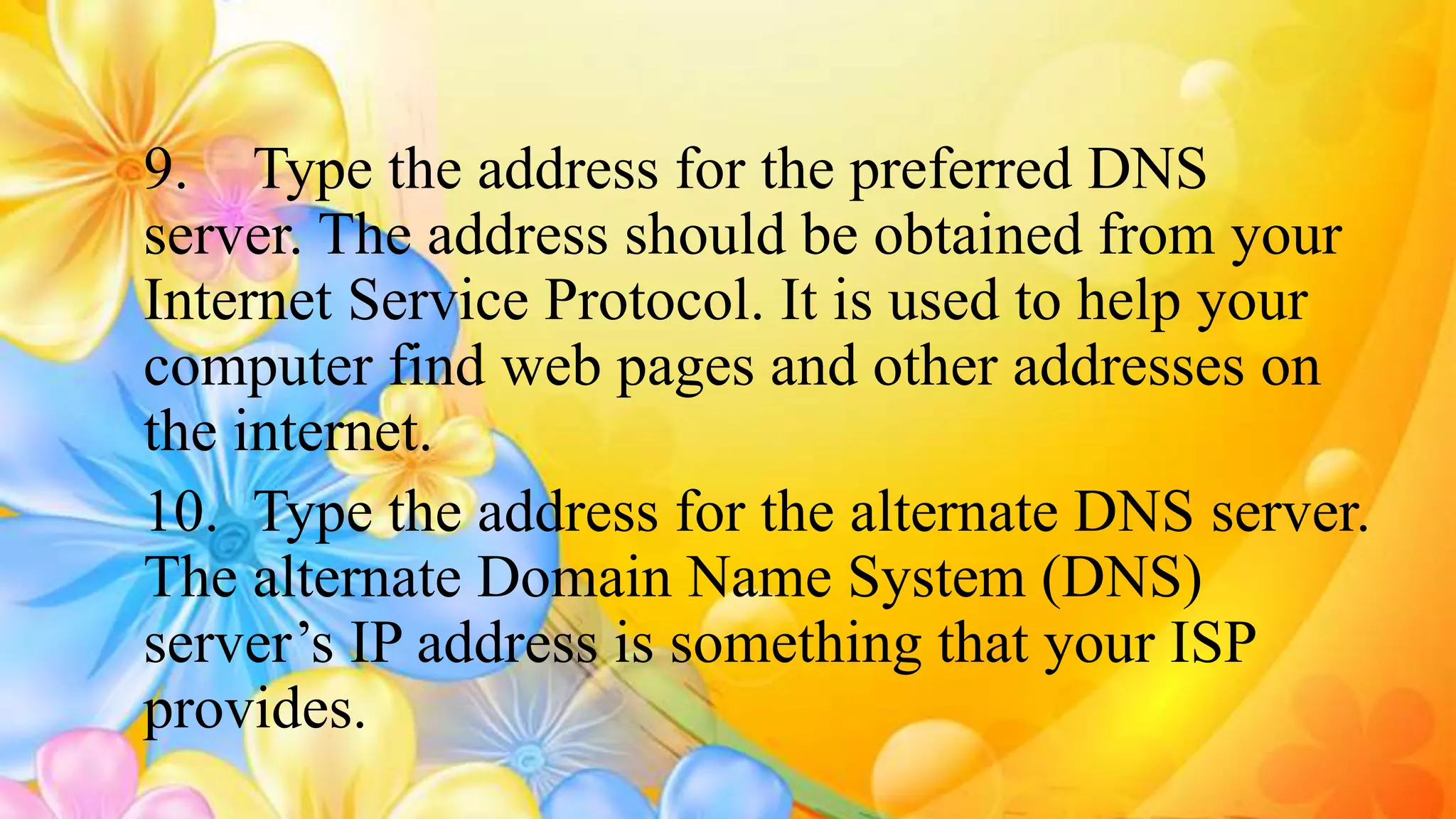 ICT Assigning a static IP Address | PPTX