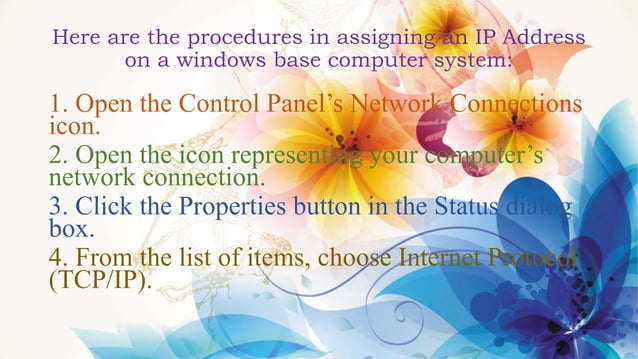 ICT Assigning a static IP Address | PPT
