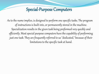 Presentation on classification of computers on the basis of purpose | PPTX