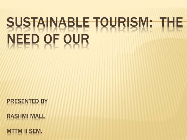 Sustainable tourism | PPT