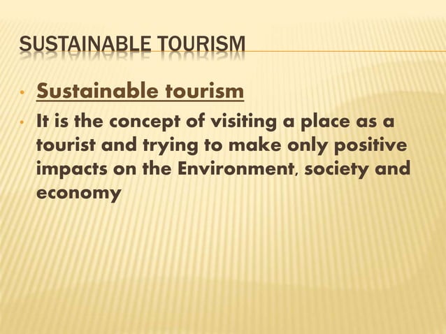Sustainable tourism | PPT